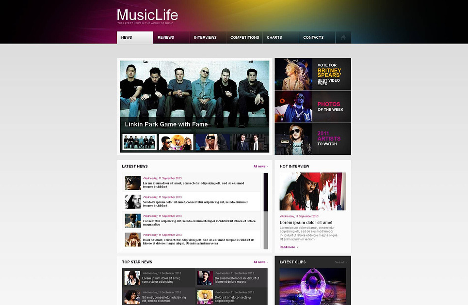 Music Portal Website Template - MotoCMS