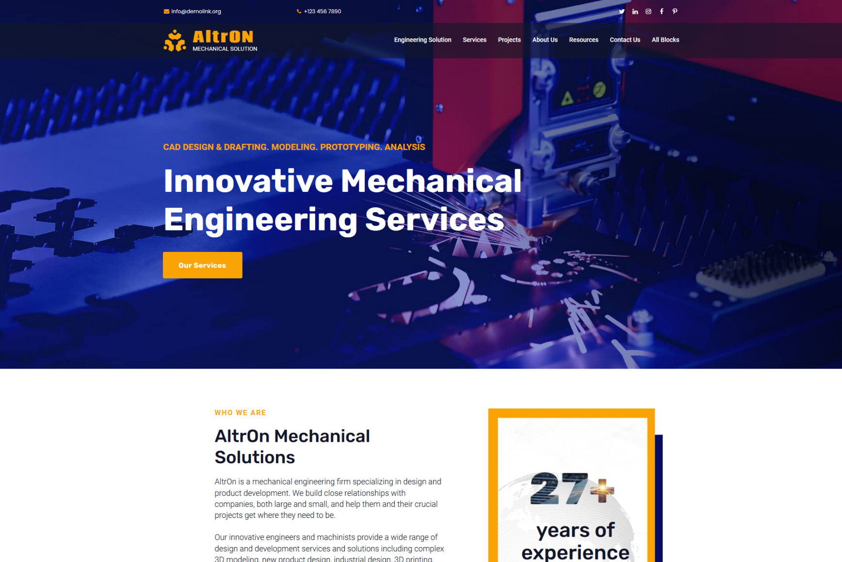 Engineering Company Website Template - MotoCMS