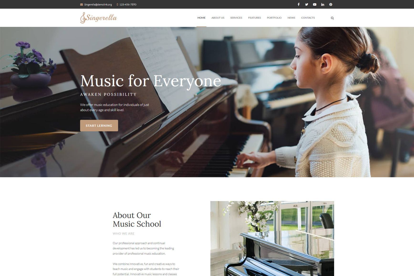 Music School Website - MotoCMS
