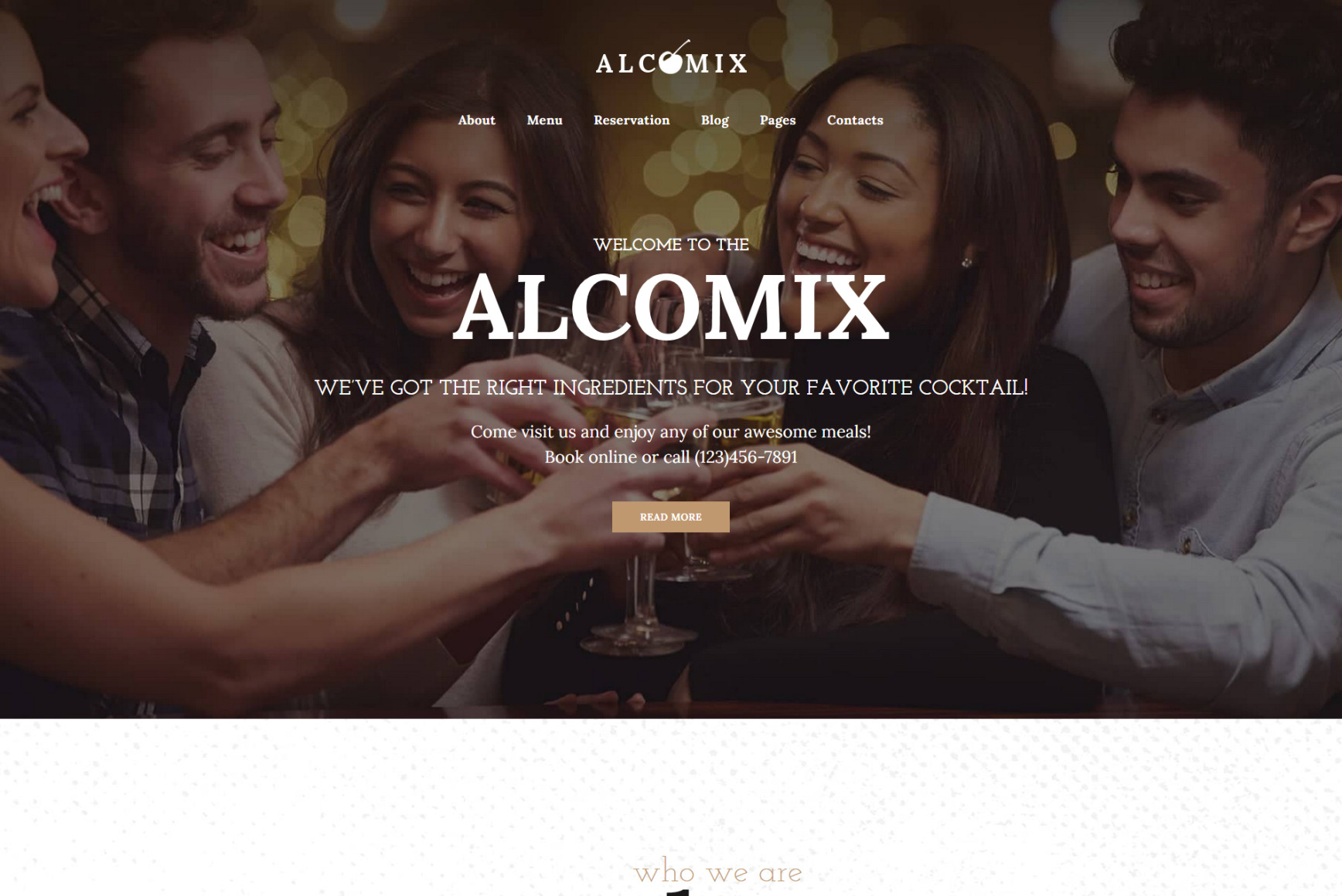 Bar Website Template for Snack & Cocktail Bar - MotoCMS