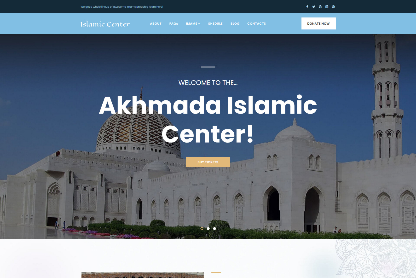 Islamic Website Design for Religious Center - MotoCMS