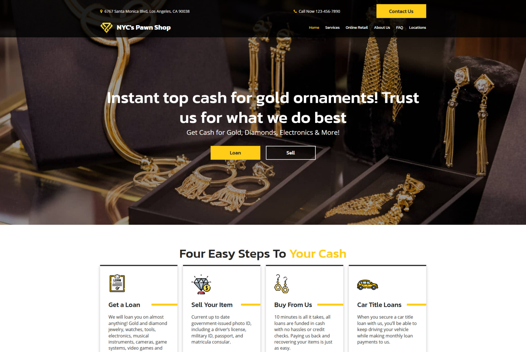 Pawn Shop Website Template - MotoCMS