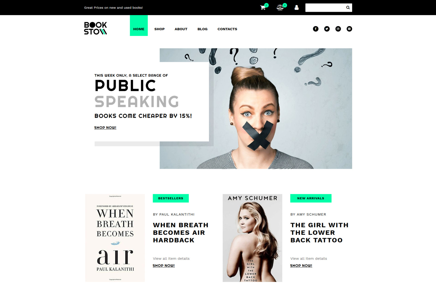 Bookshop Website Template - MotoCMS