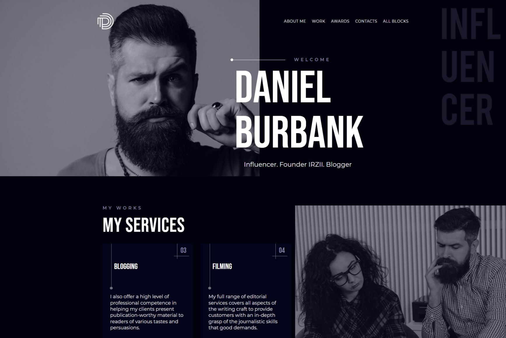 Social Influencer Website Template for Creative Experts - MotoCMS
