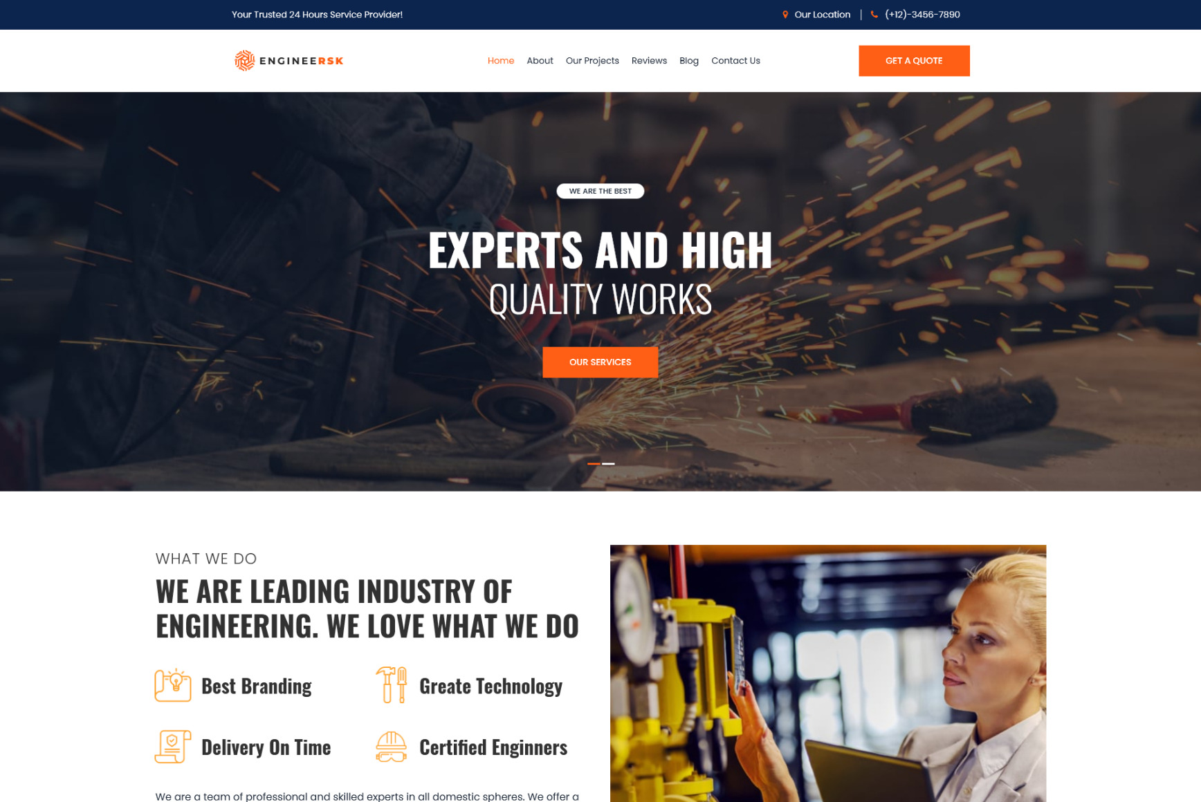 Engineer Website Template for Engineering Companies - MotoCMS