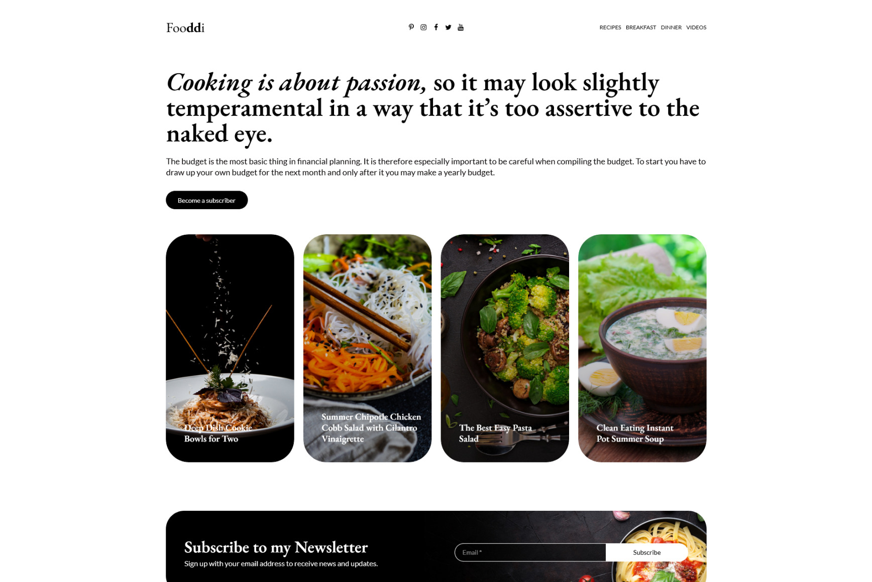Food Blog Website Template - MotoCMS
