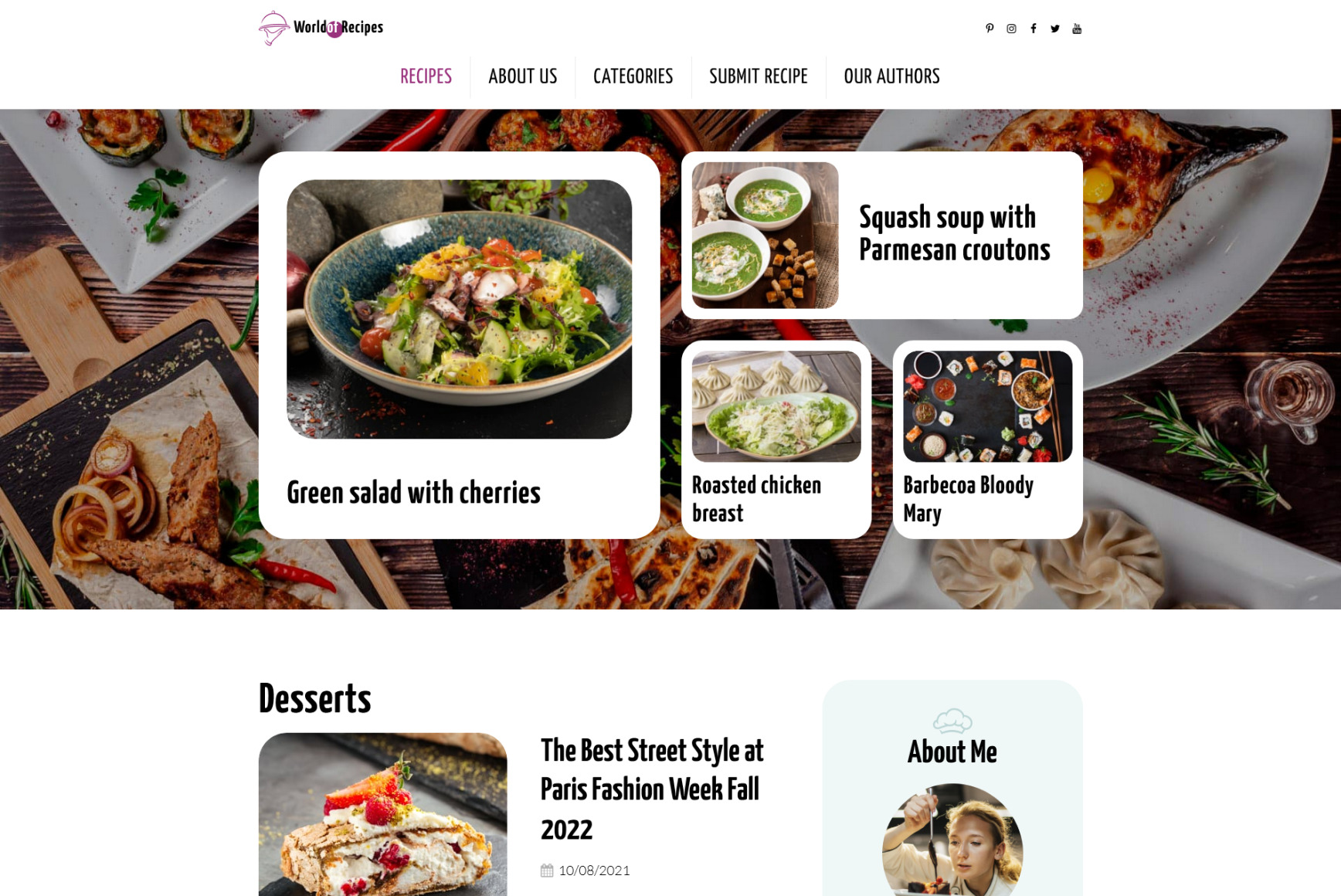Cooking Recipes Website Template - MotoCMS