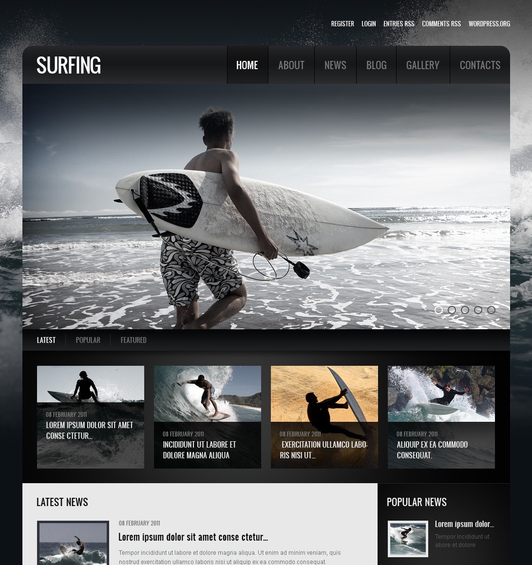 Extreme Surfing Website Template with Impressive Image Slider - MotoCMS