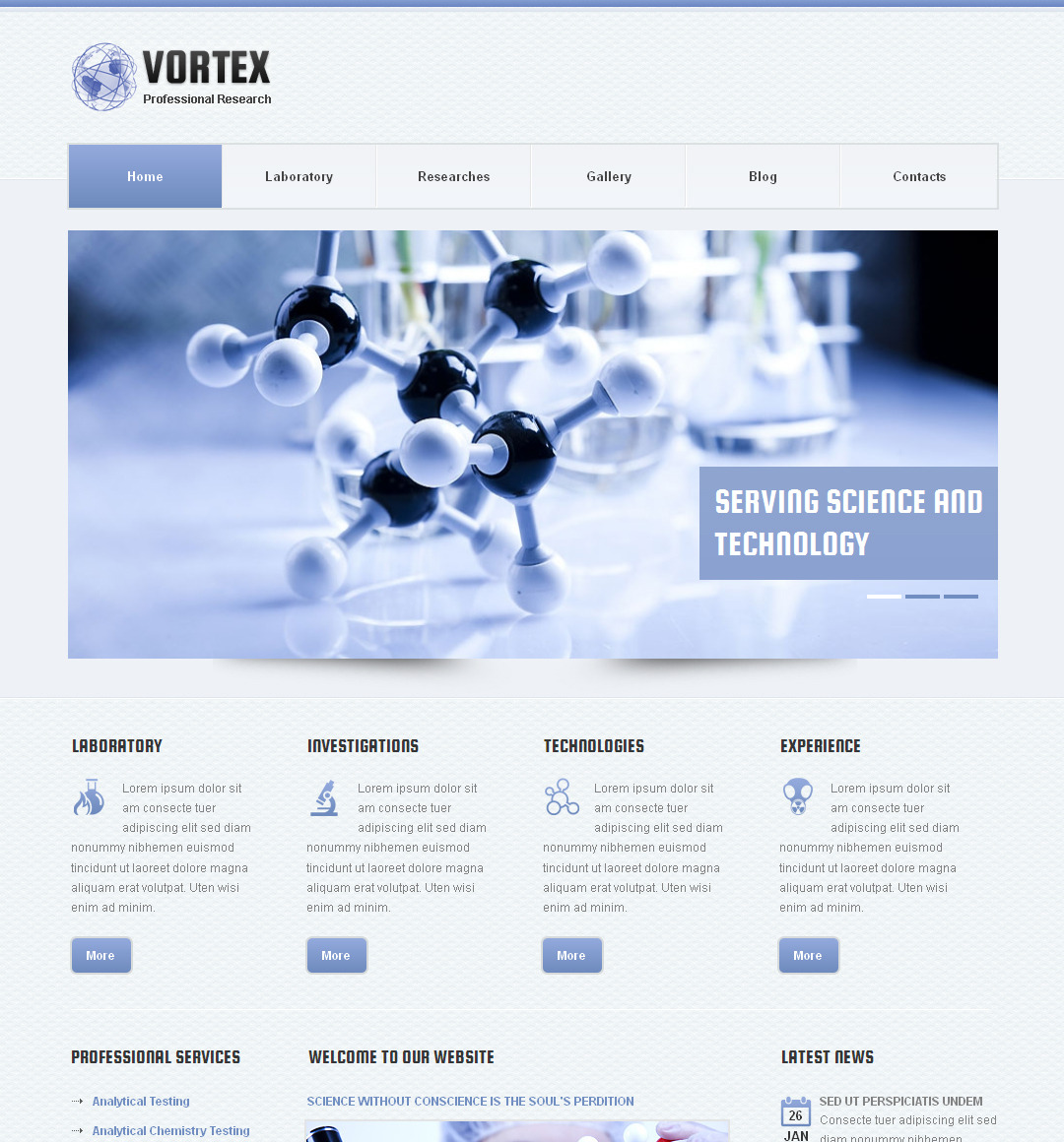 Science Website Template with Plain Design - MotoCMS