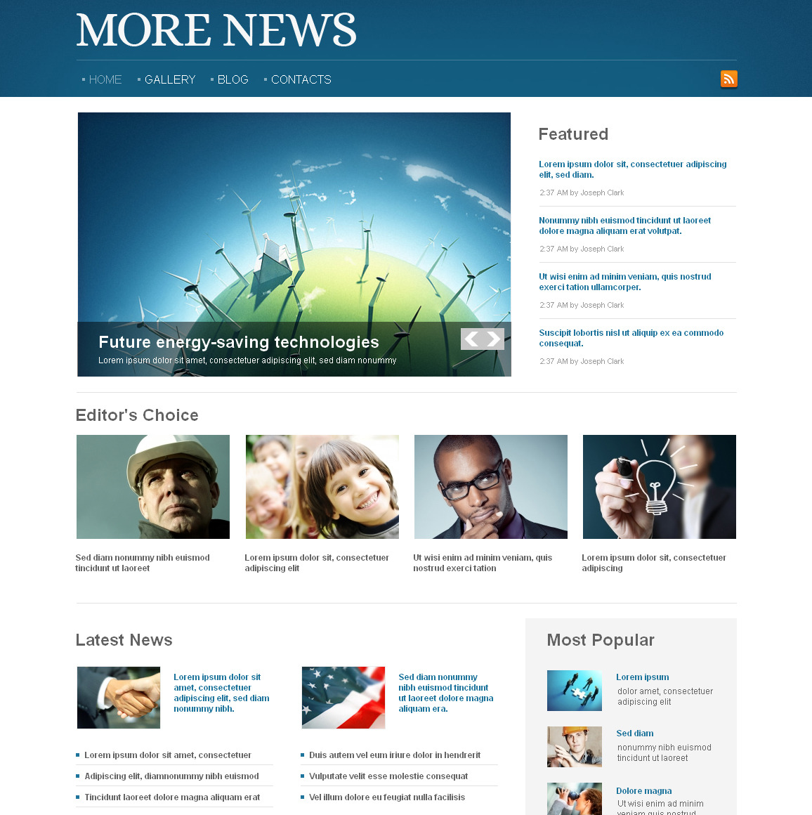 News Portal Website Template with a jQuery Slider - MotoCMS