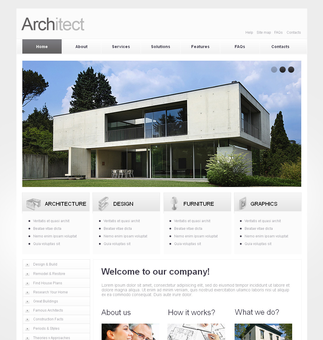 Clean Style Architecture Website Template with jQuery Image Slider ...