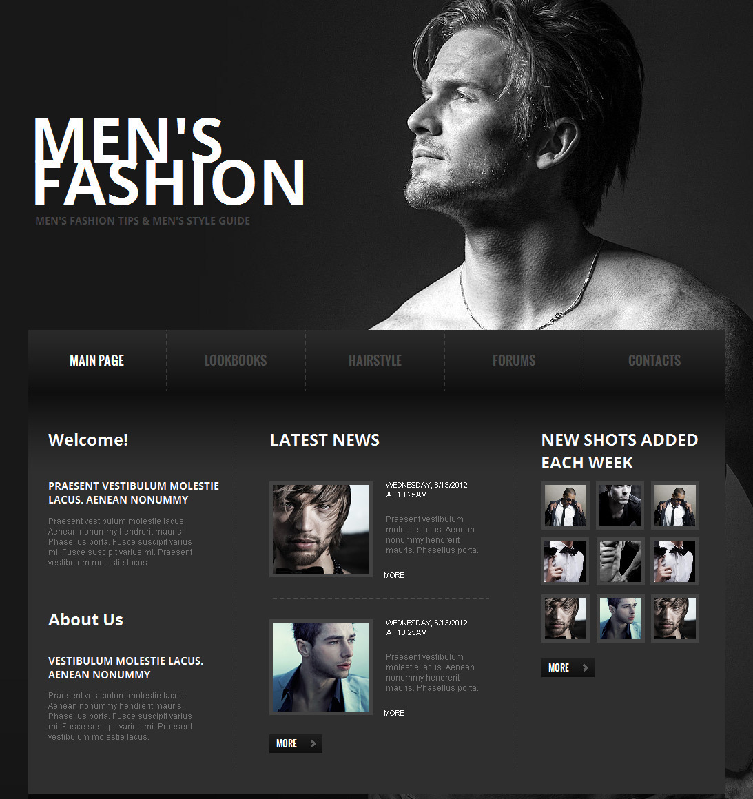 Monochrome Men Fashion Website Template - MotoCMS