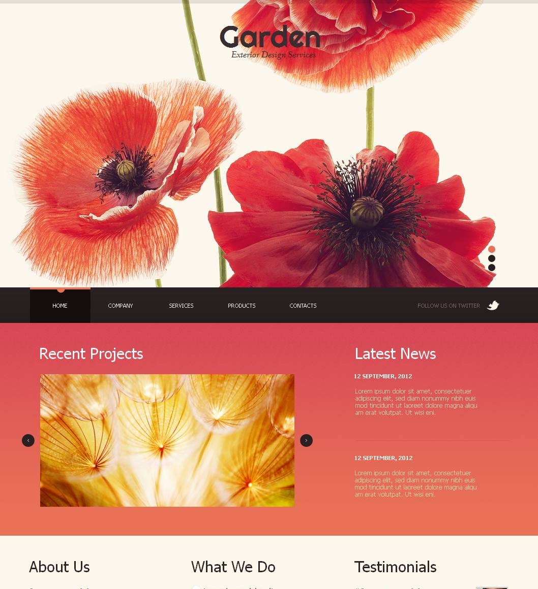 Garden Design Website Template with Several Sliders - MotoCMS