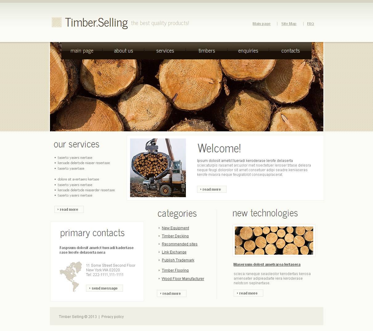 Timber Website Template for Industrial Business - MotoCMS