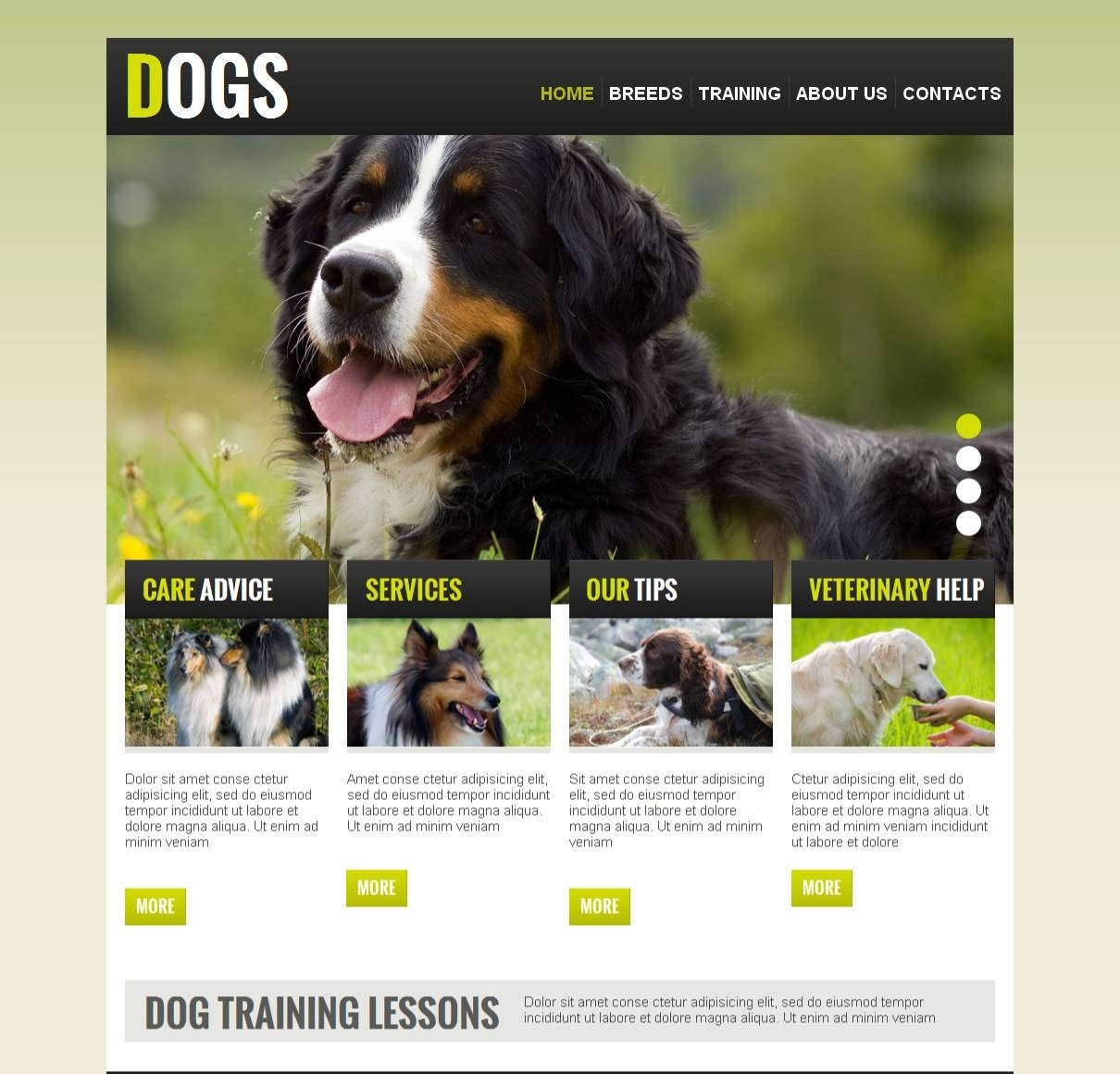 Dog Website Template with jQuery Slider - MotoCMS