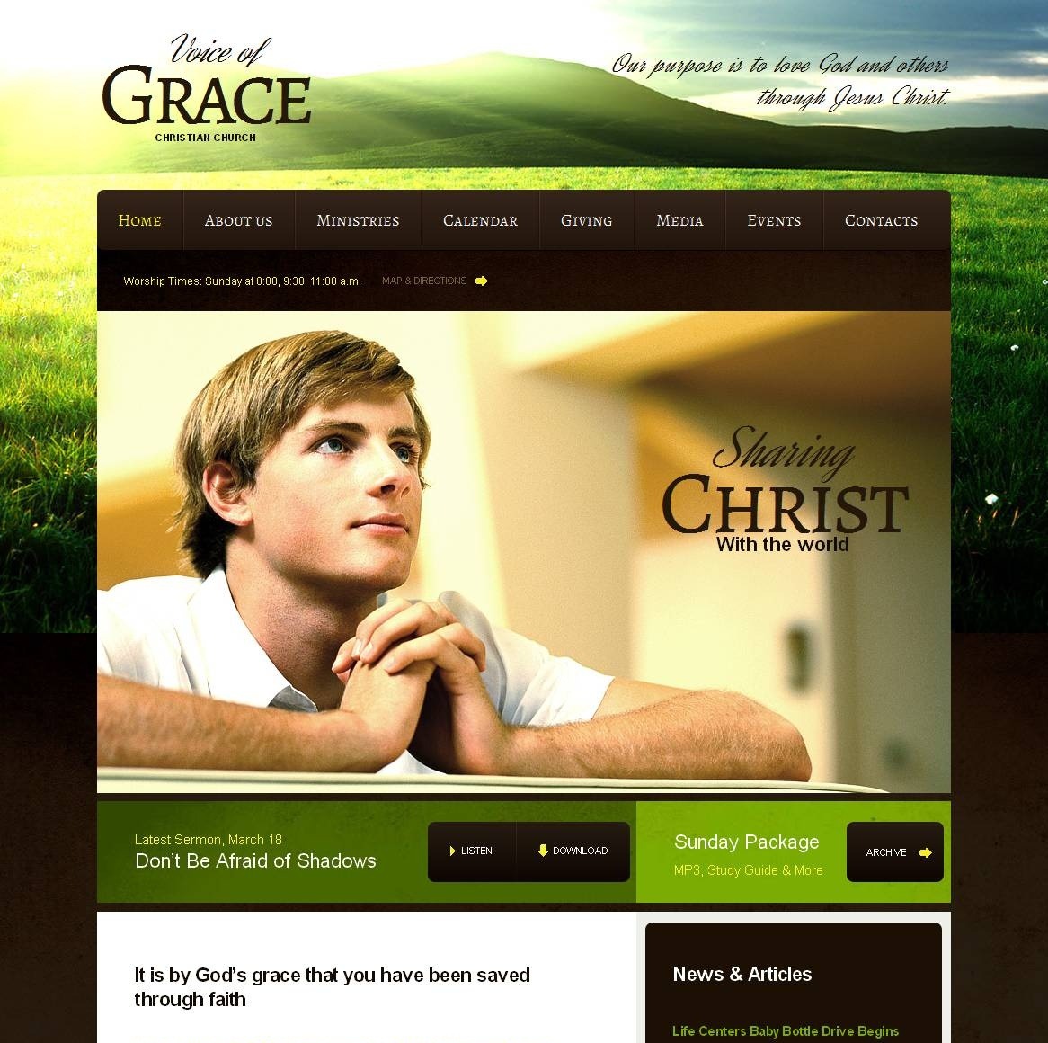 Christian Church Website Template with a Photo Background - MotoCMS