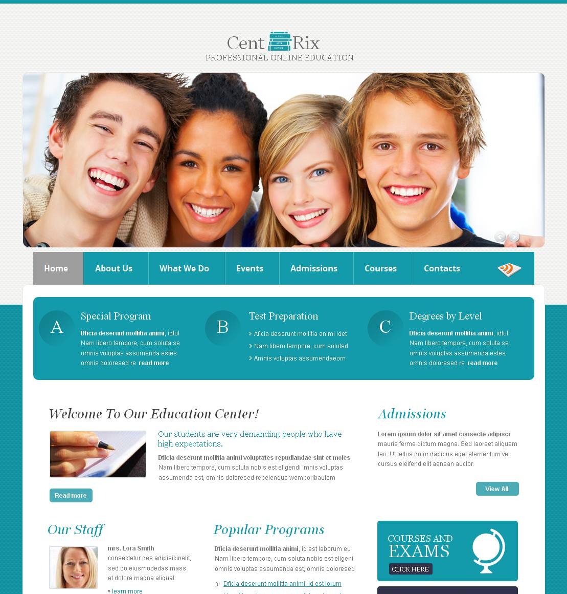 Turquoise Website Template for Education Centers - MotoCMS