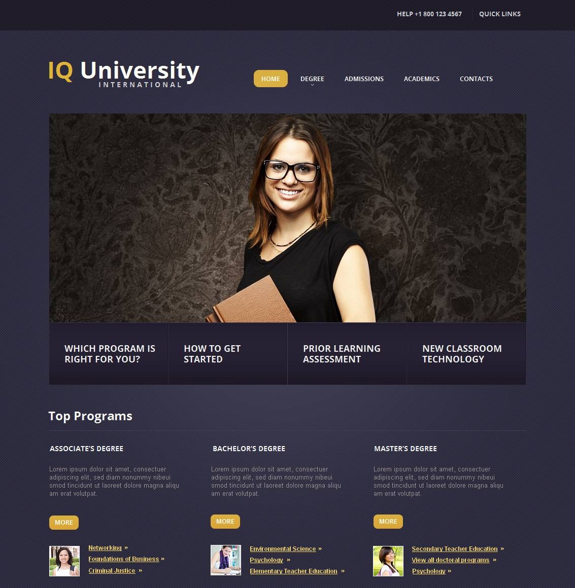 Violet Website Template for Educational Institutions - MotoCMS
