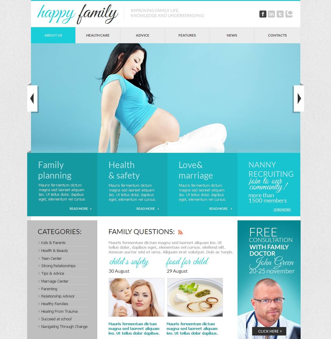 Family Website Template Designed in Neutral Colors - MotoCMS