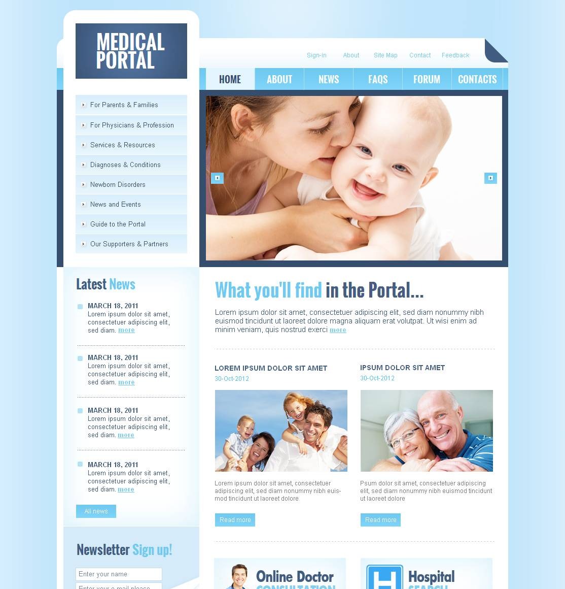 Medical Portal Website Template with jQuery Slider - MotoCMS