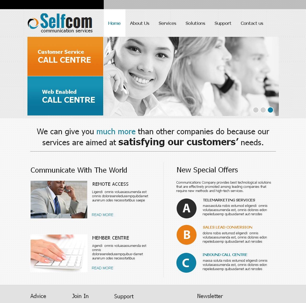Communication Services Web Template with Image Slider - MotoCMS