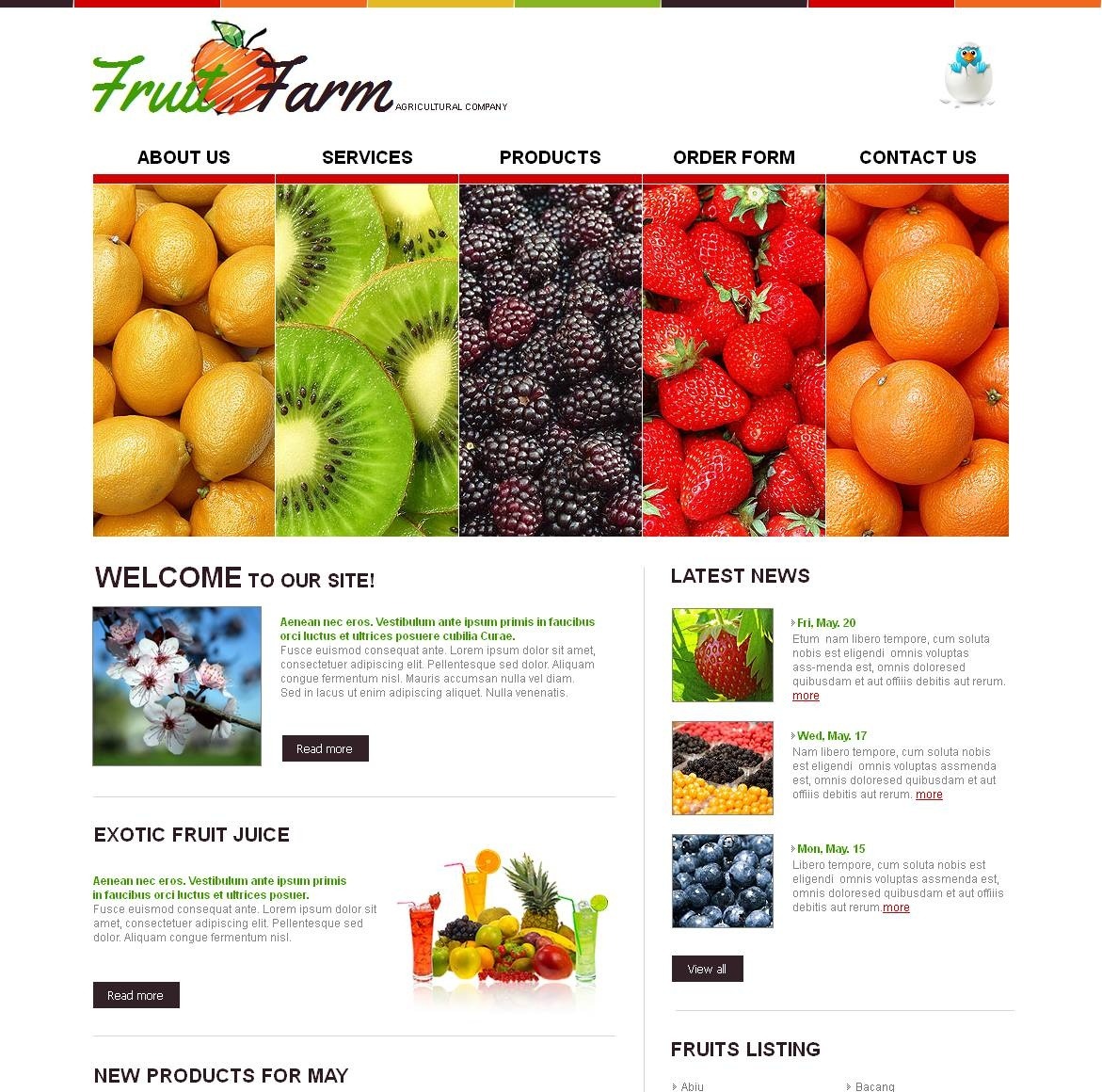 Fruit Farm Website Template with Creative Image Slider - MotoCMS