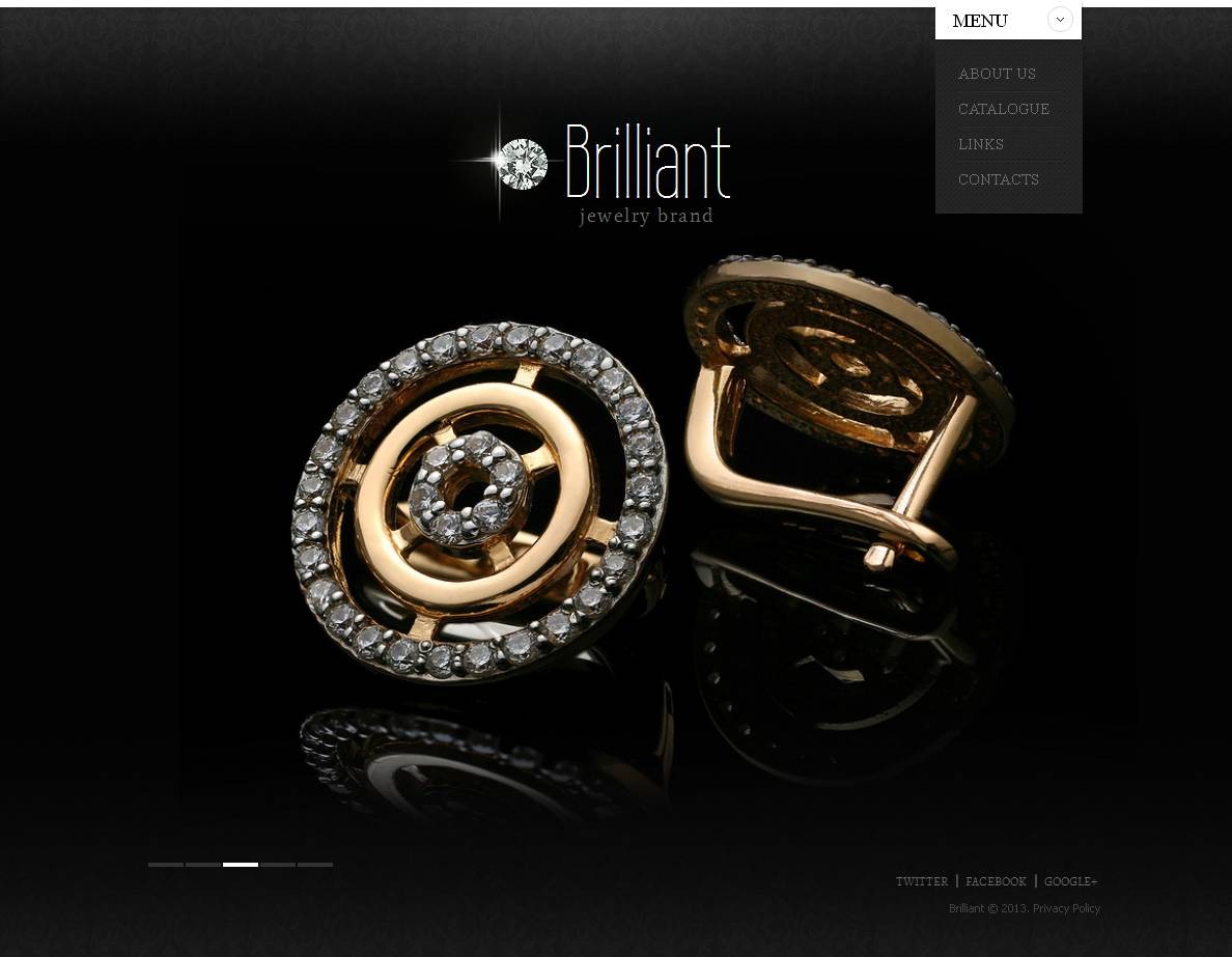 Jewelry Website Template with a Glossy Black Background - MotoCMS