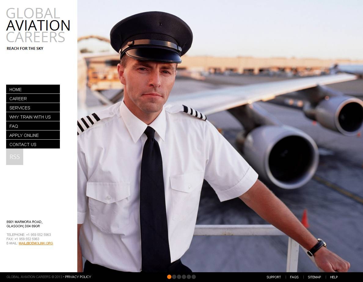 Aviation Website Template with Vertical Navigation - MotoCMS