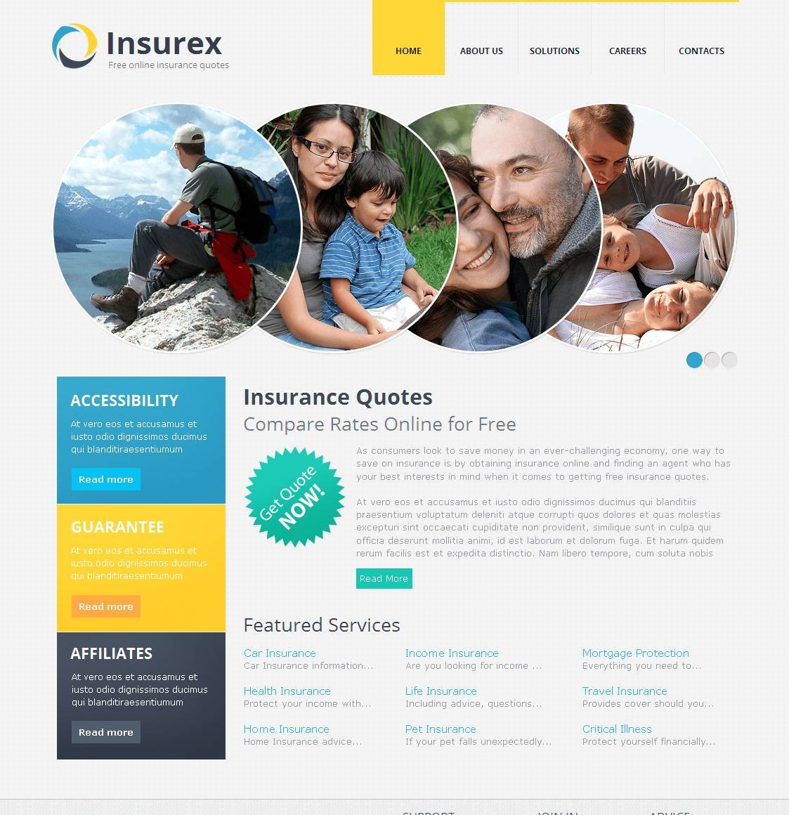 Insurance Web Template with Creative Circular Image Slider - MotoCMS