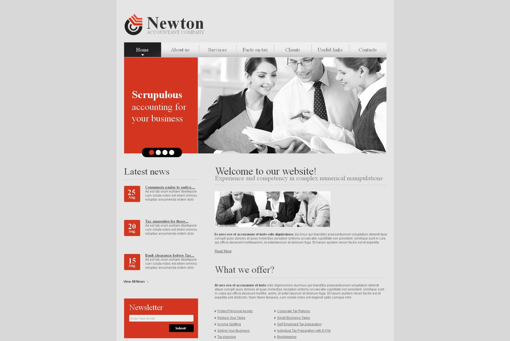 Light Gray Website Template for Accounting Firms - MotoCMS