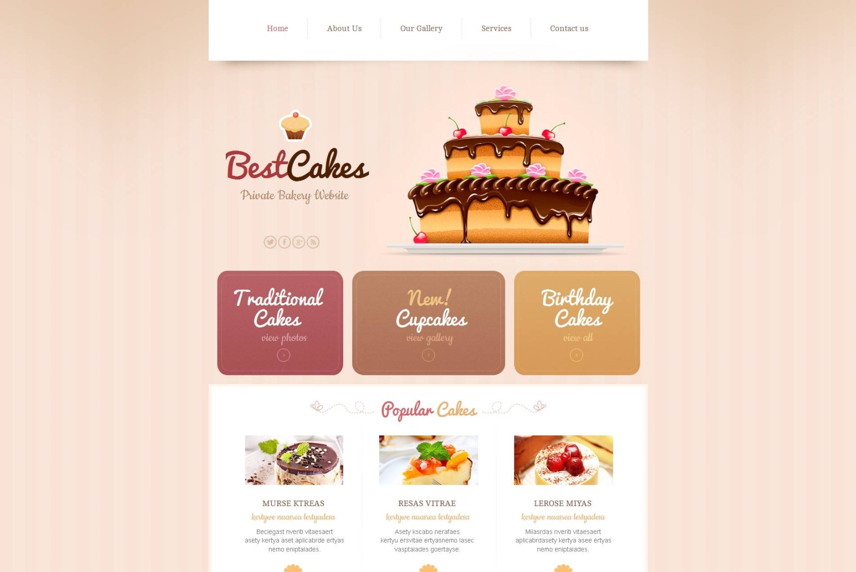 Bakery Website Template with a Nice Creamy Background - MotoCMS
