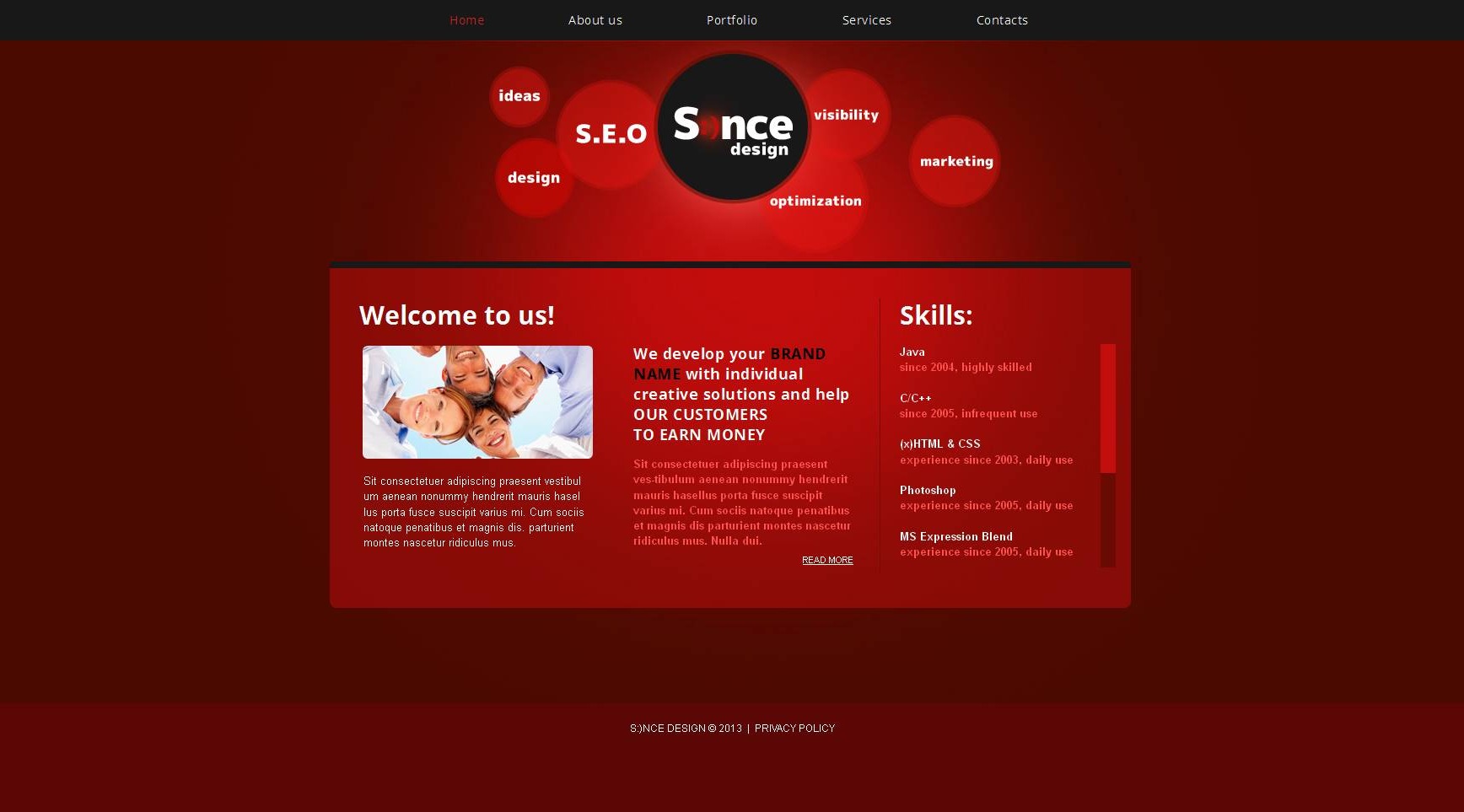 Bright Red Website Template for a Design Portfolio - MotoCMS