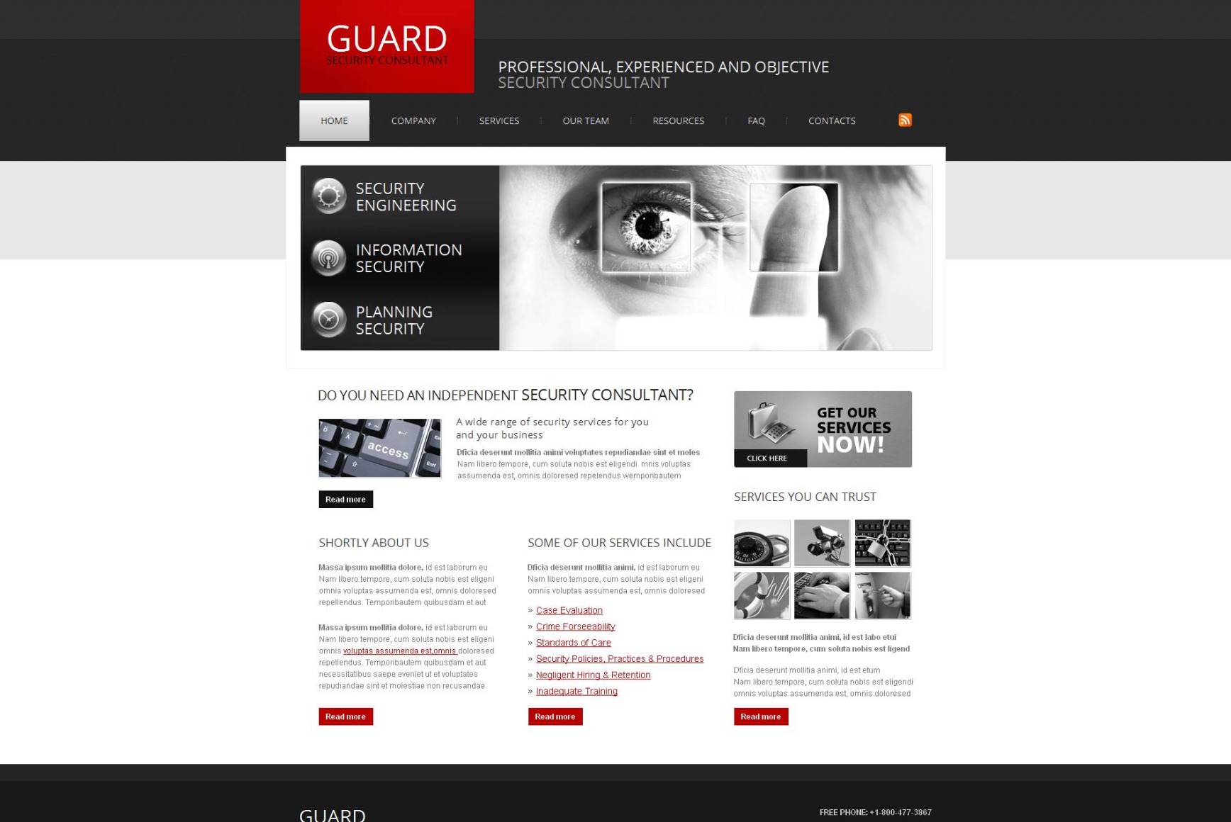Security Services Website Template with jQuery Image Gallery - MotoCMS