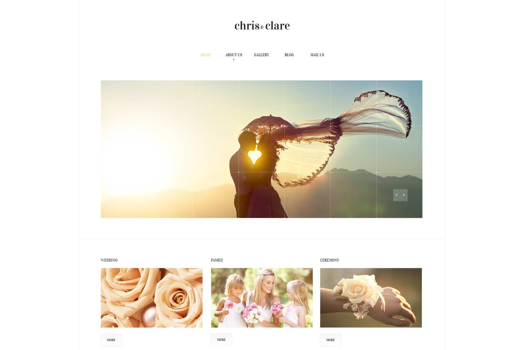 Wedding Website Template for a Couple in Love - MotoCMS