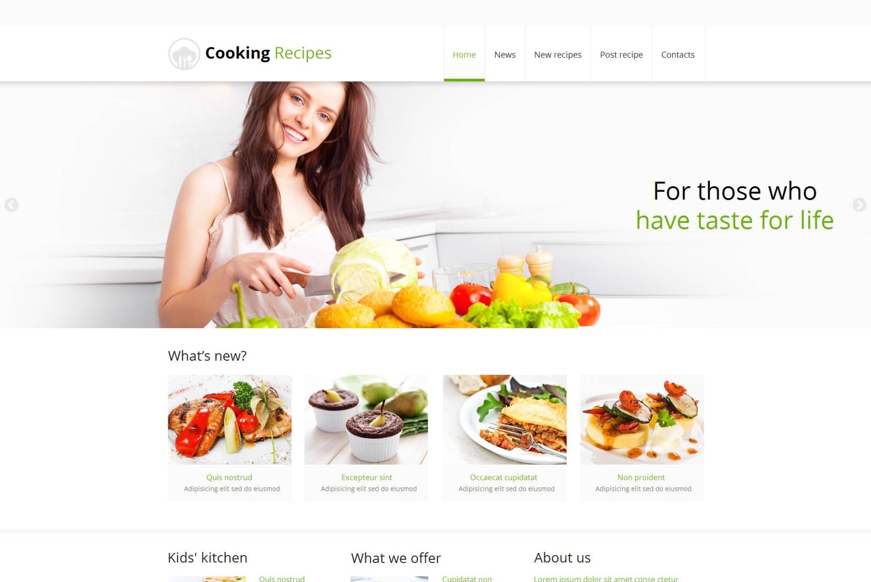 Cooking Recipes Website Template with jQuery Slider - MotoCMS