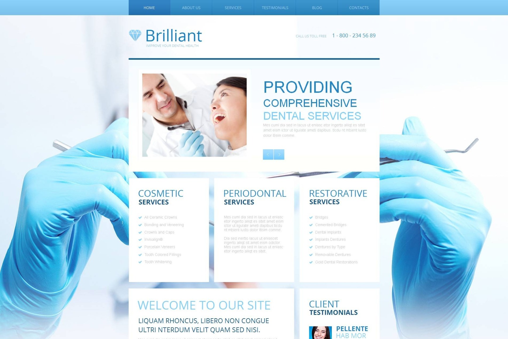 Dental Health Care Website Template with Well-Composed Layout - MotoCMS