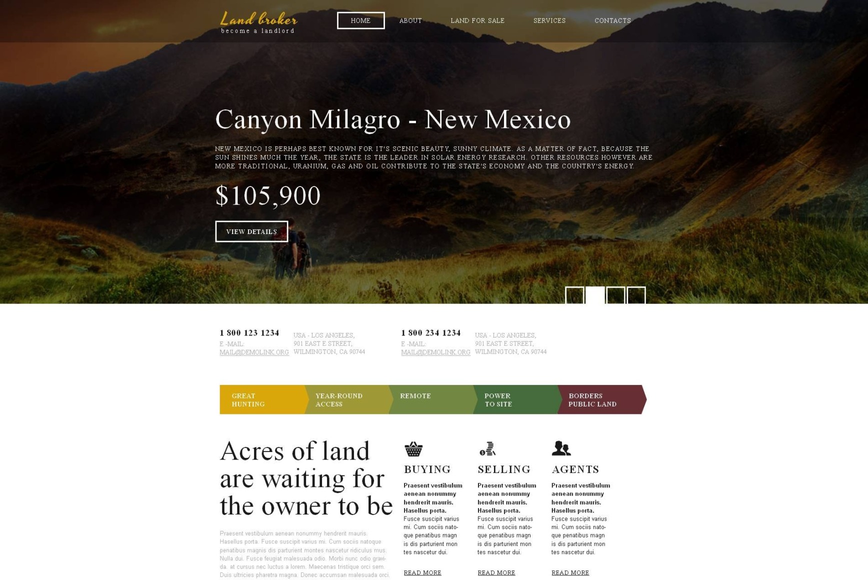 Website Template for Brokers Selling Lands - MotoCMS
