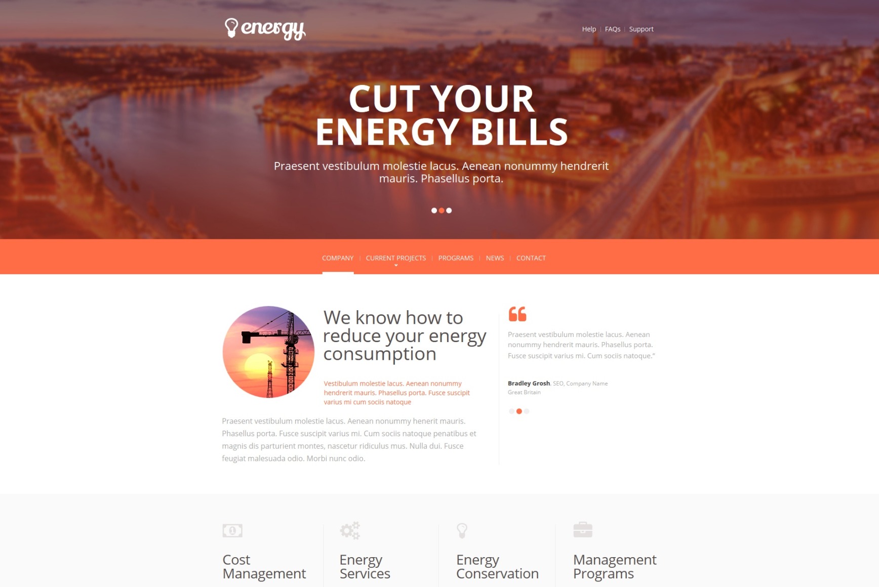 Electricity Website Template with jQuery Content Slider - MotoCMS