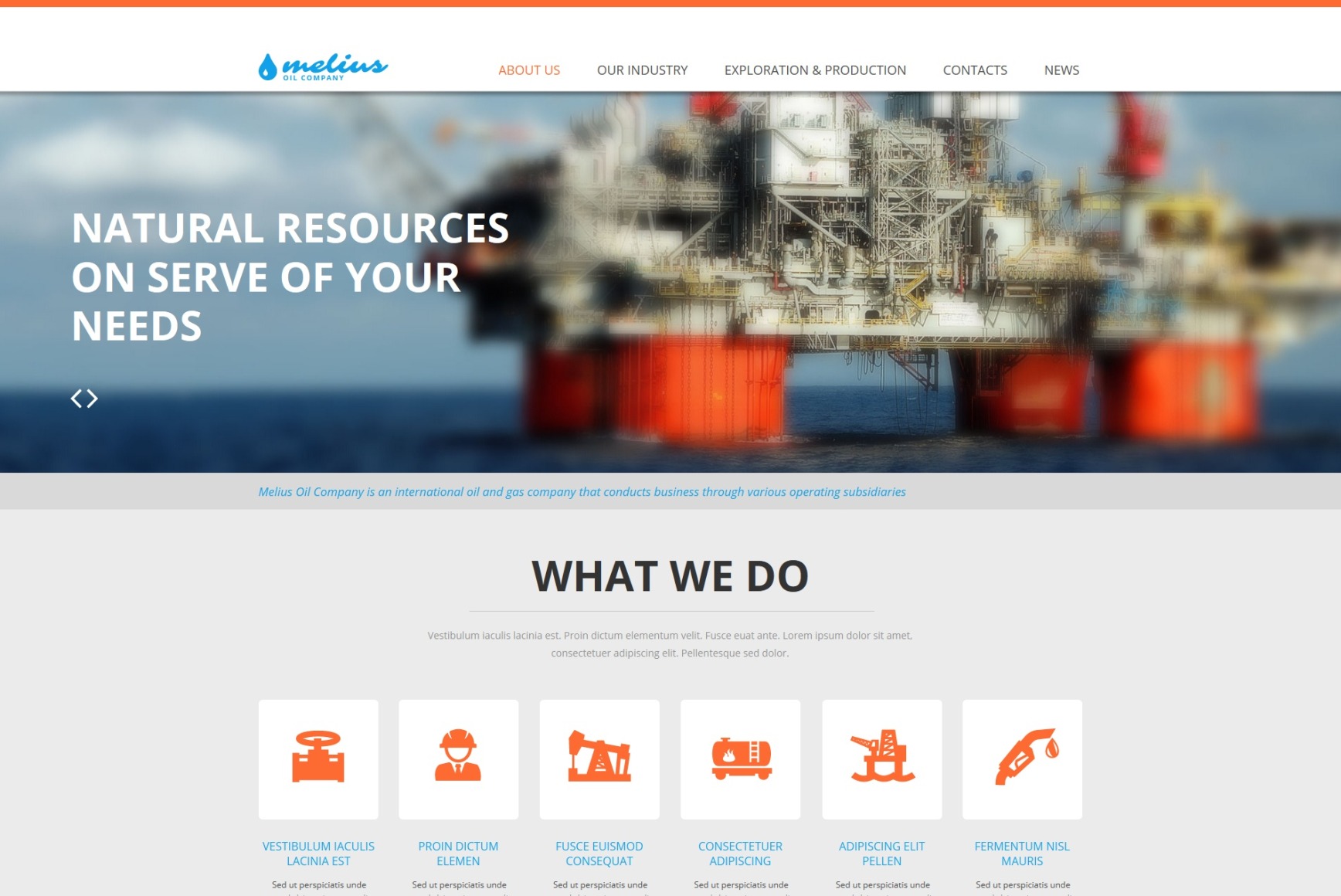 Oil Company Website Template with jQuery Slideshow - MotoCMS