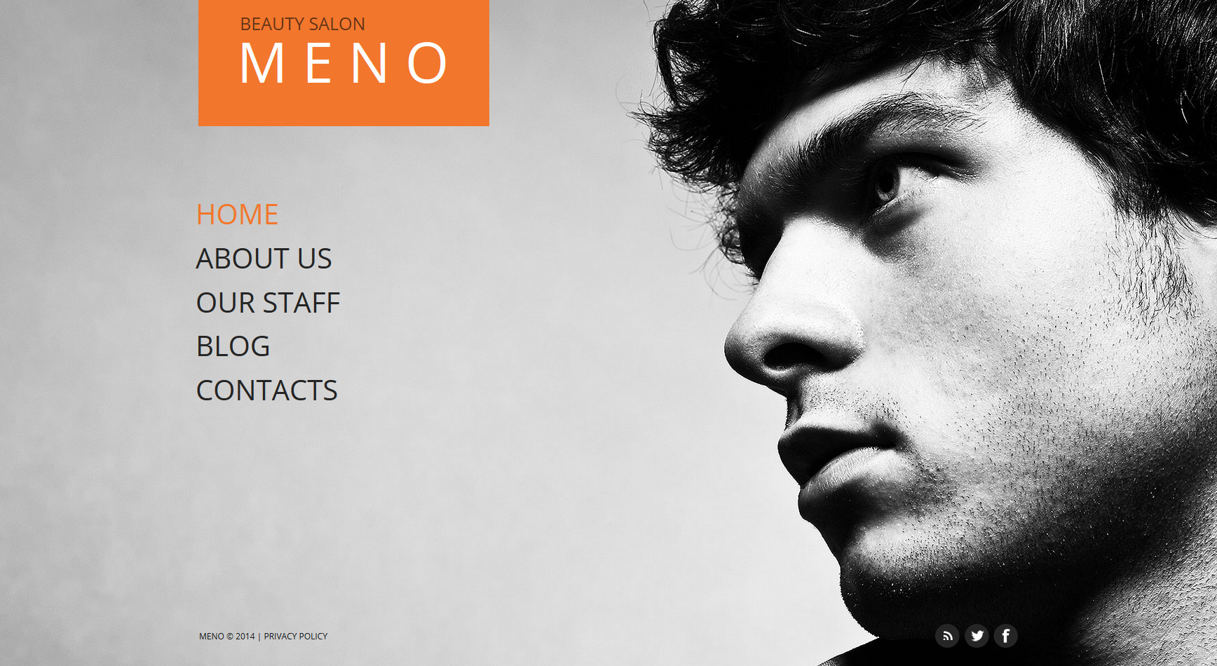 Mens Beauty Web Template with Orange Navigation Menu on Black Layout ...