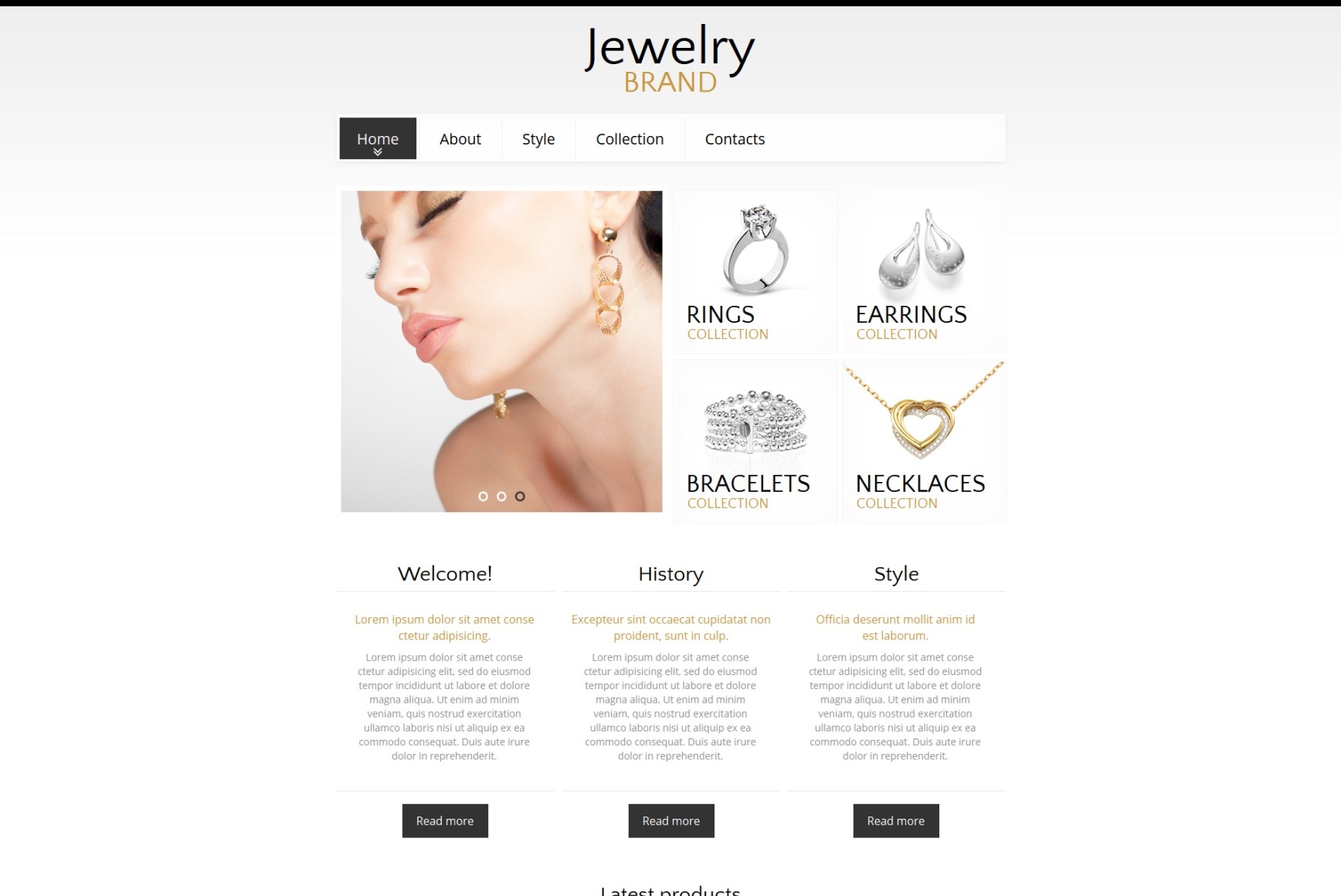 Jewellery Web Page Design for Jewelry Brands Website - MotoCMS