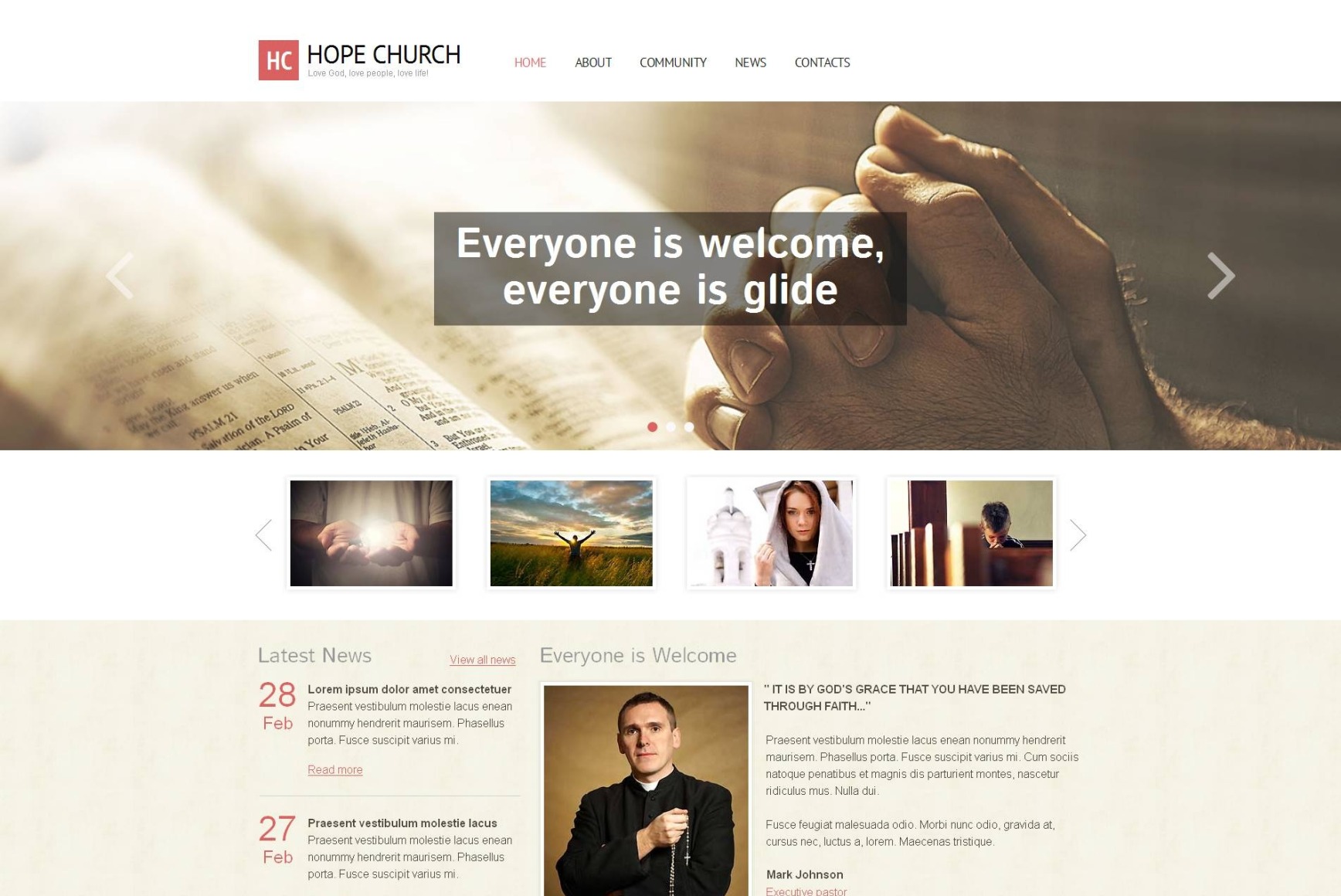 Religious Website Template with Flat Design - MotoCMS
