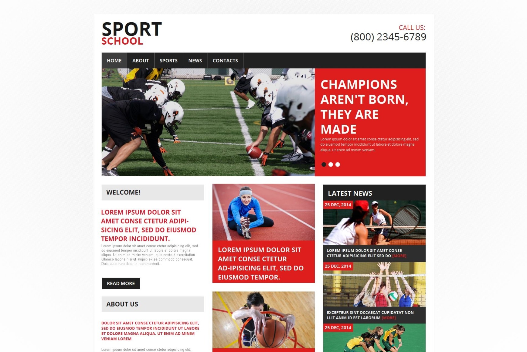 Sports Website Design with Content-rich Layout - MotoCMS