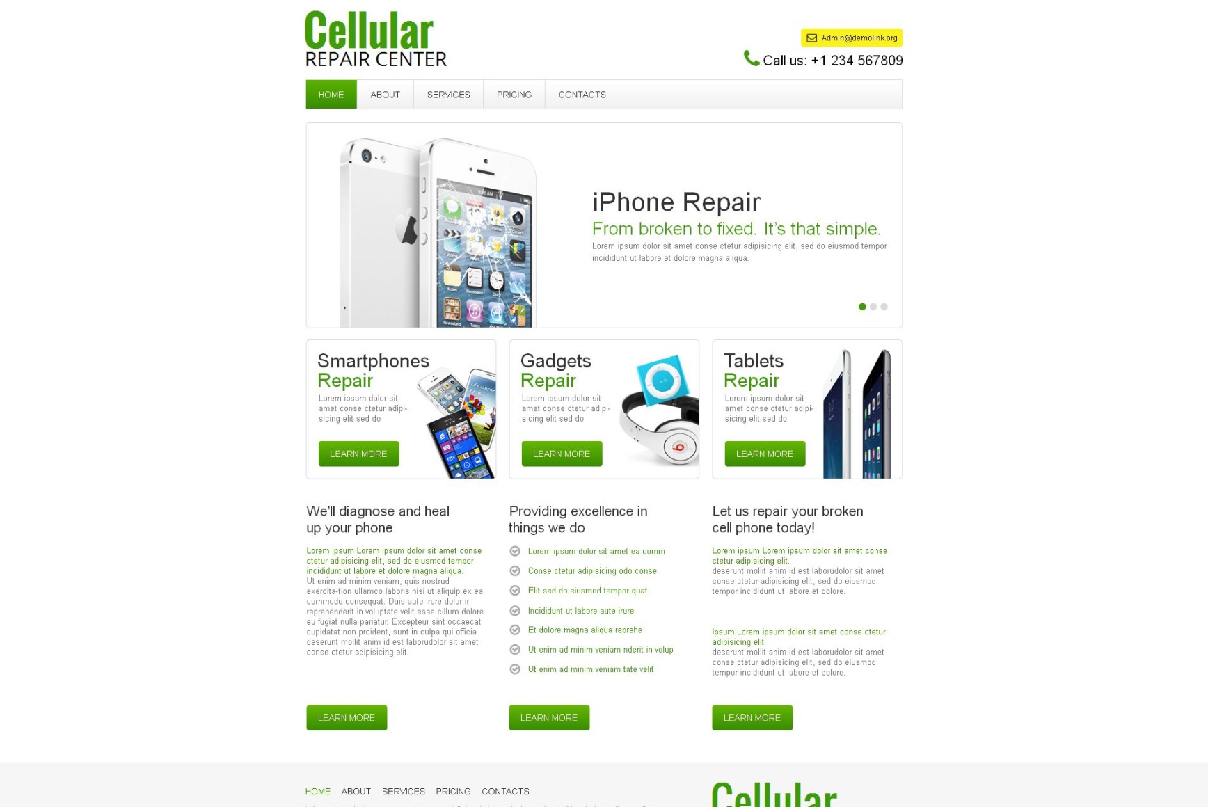 Cellular Repair Website Template with CMS - MotoCMS
