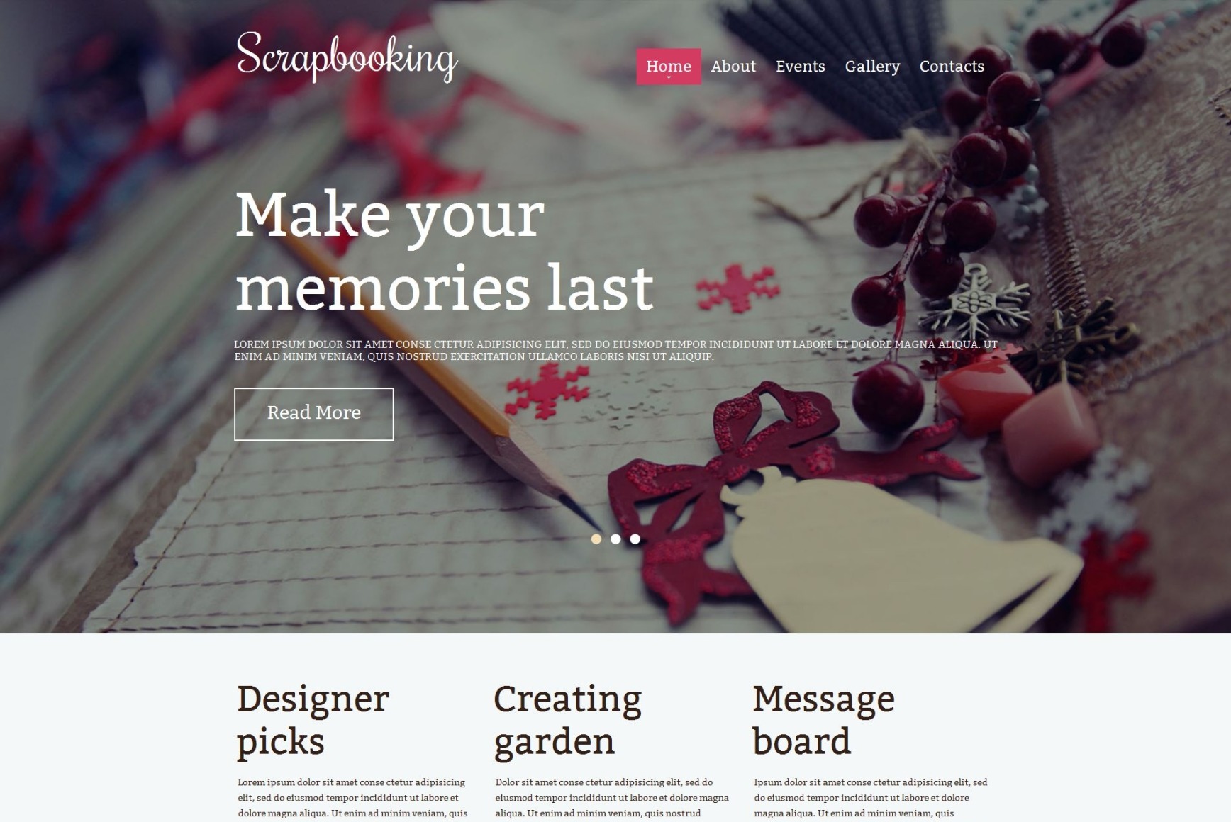 Scrapbook Website Template for Paper Crafts Websites - MotoCMS