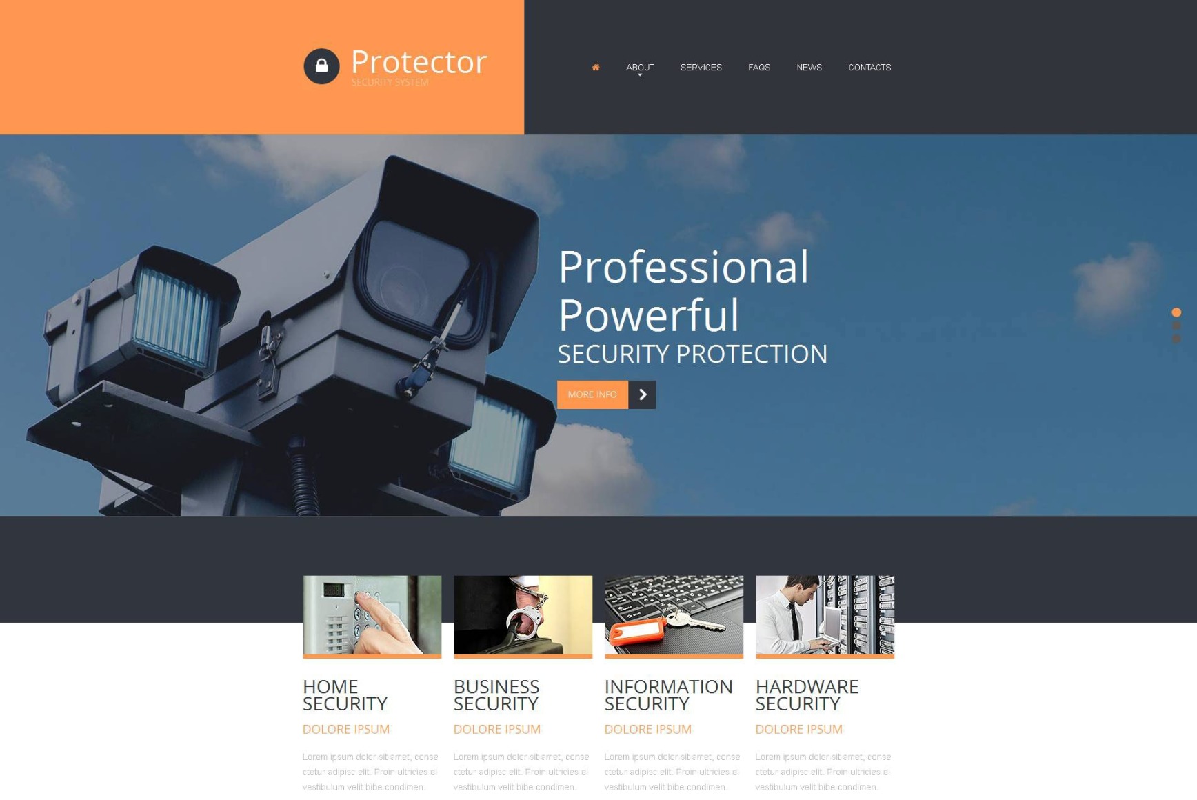 Security Systems Web Template with Header Image Slideshow - MotoCMS