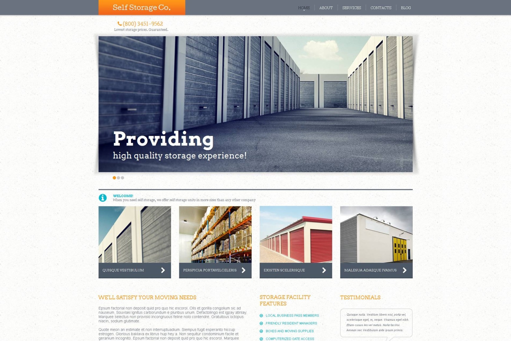 Self Storage Website Template MotoCMS