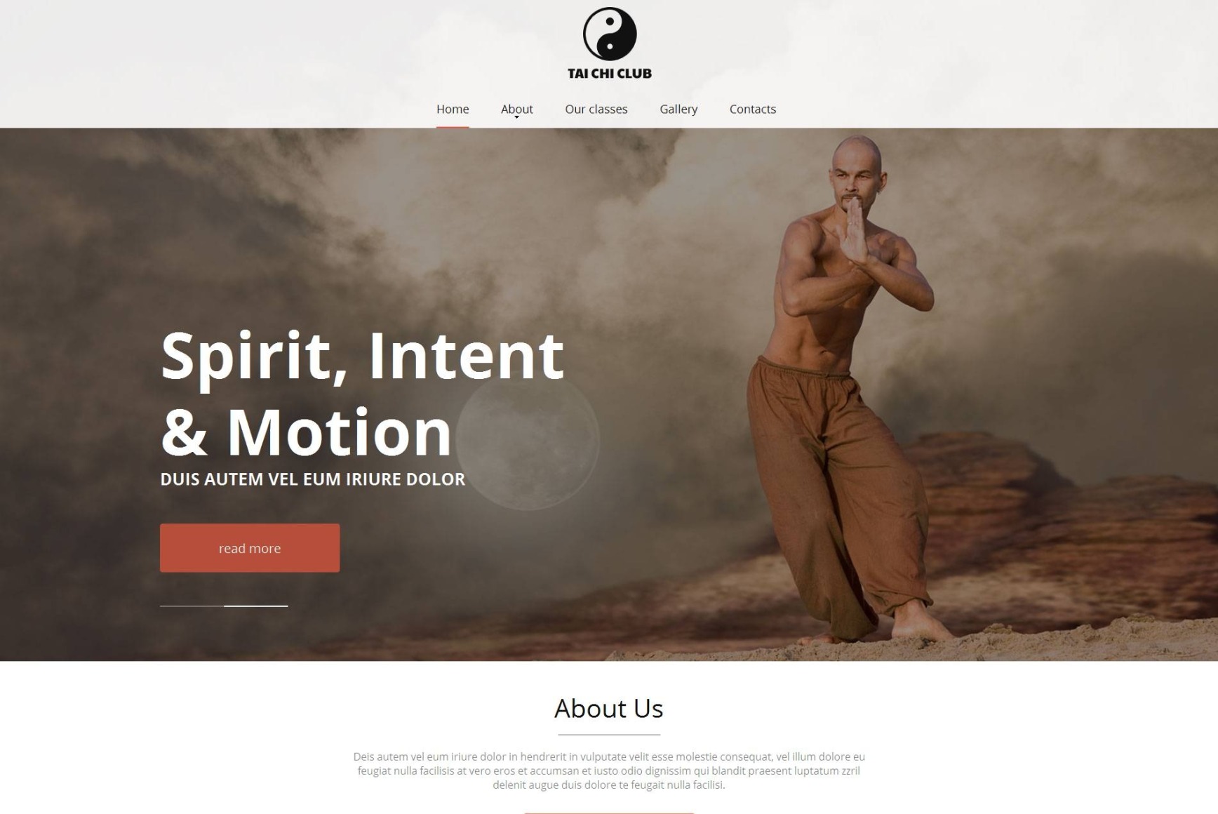 Tai Chi Website Template with Minimalist Design - MotoCMS