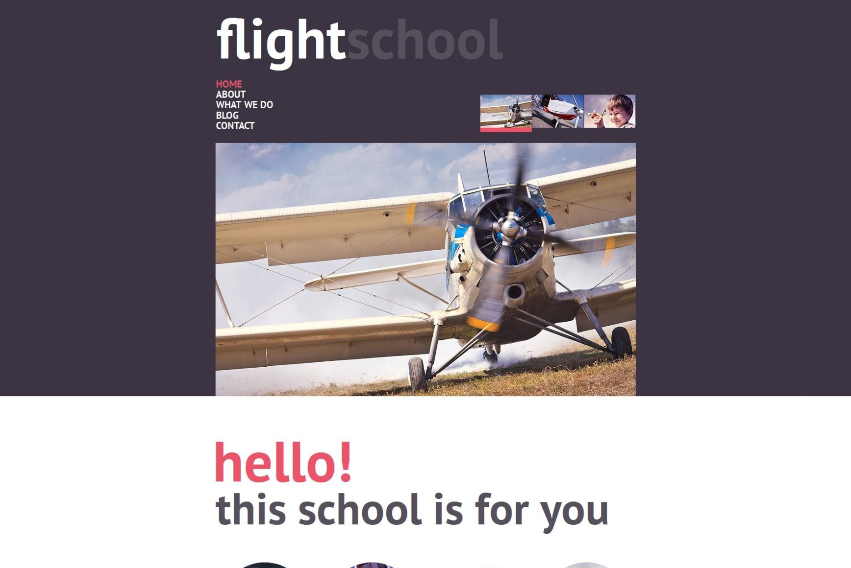 Flight Training School Website Design - MotoCMS
