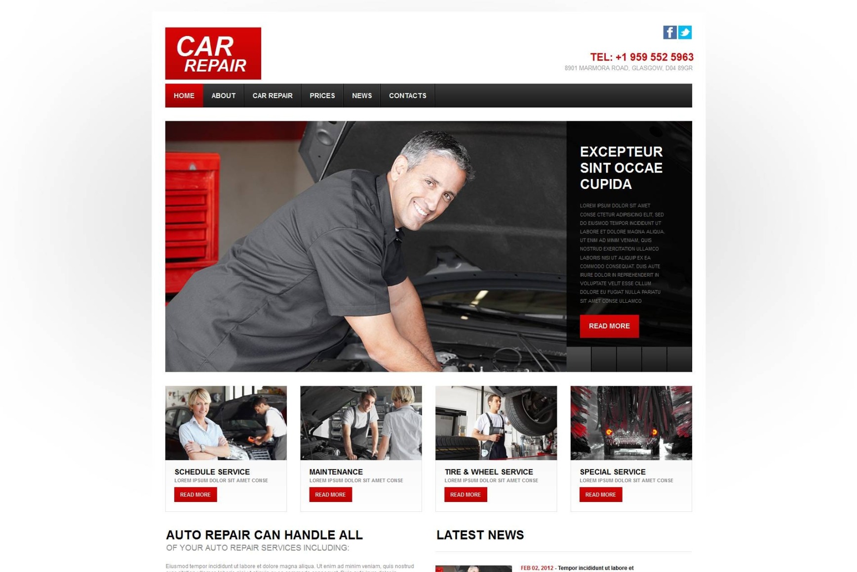 Car Repair Web Design - MotoCMS